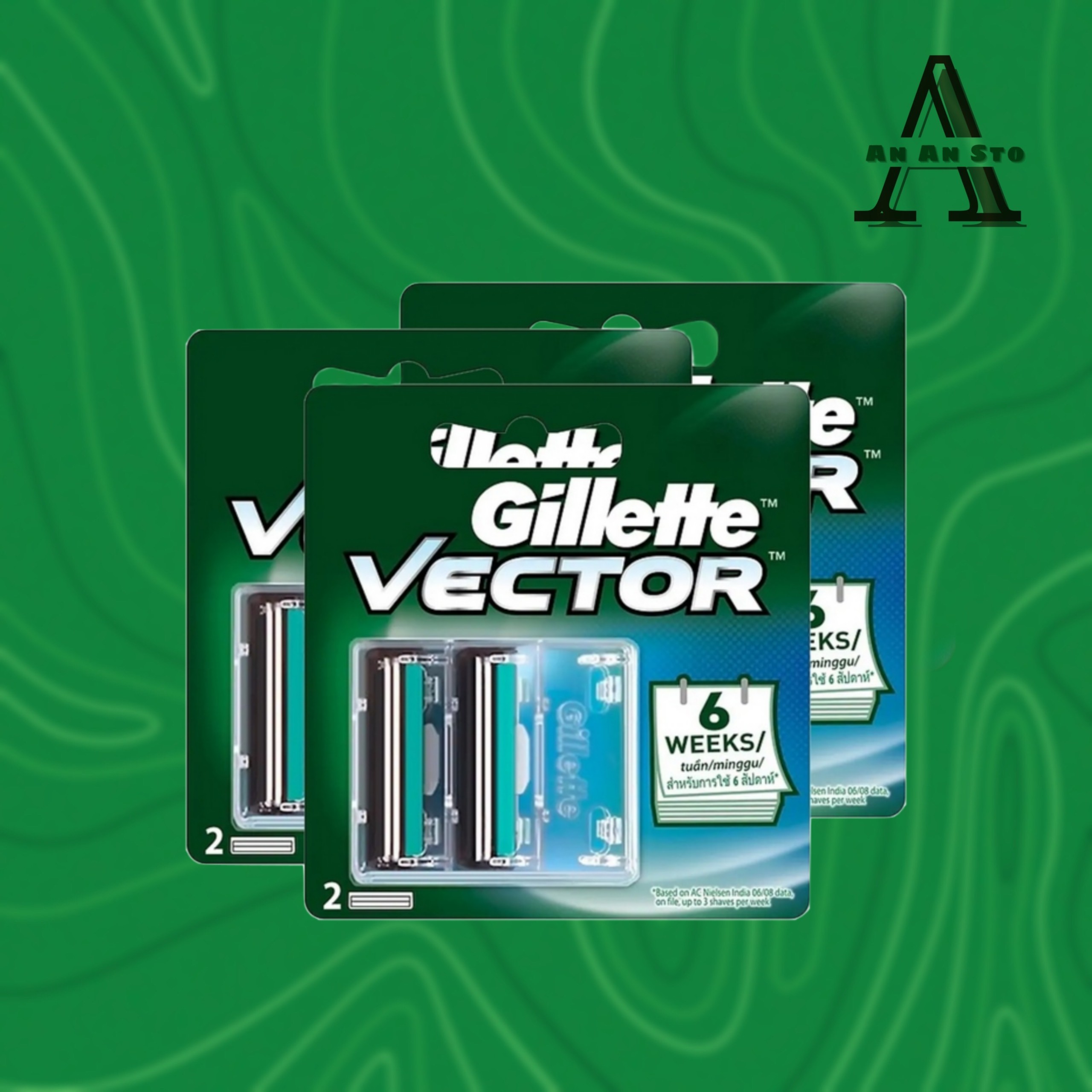 Lưỡi dạo cạo râu Gillete Vector - 1 vỉ 2 lưỡi 1 vỉ 4 lưỡ - MixASale