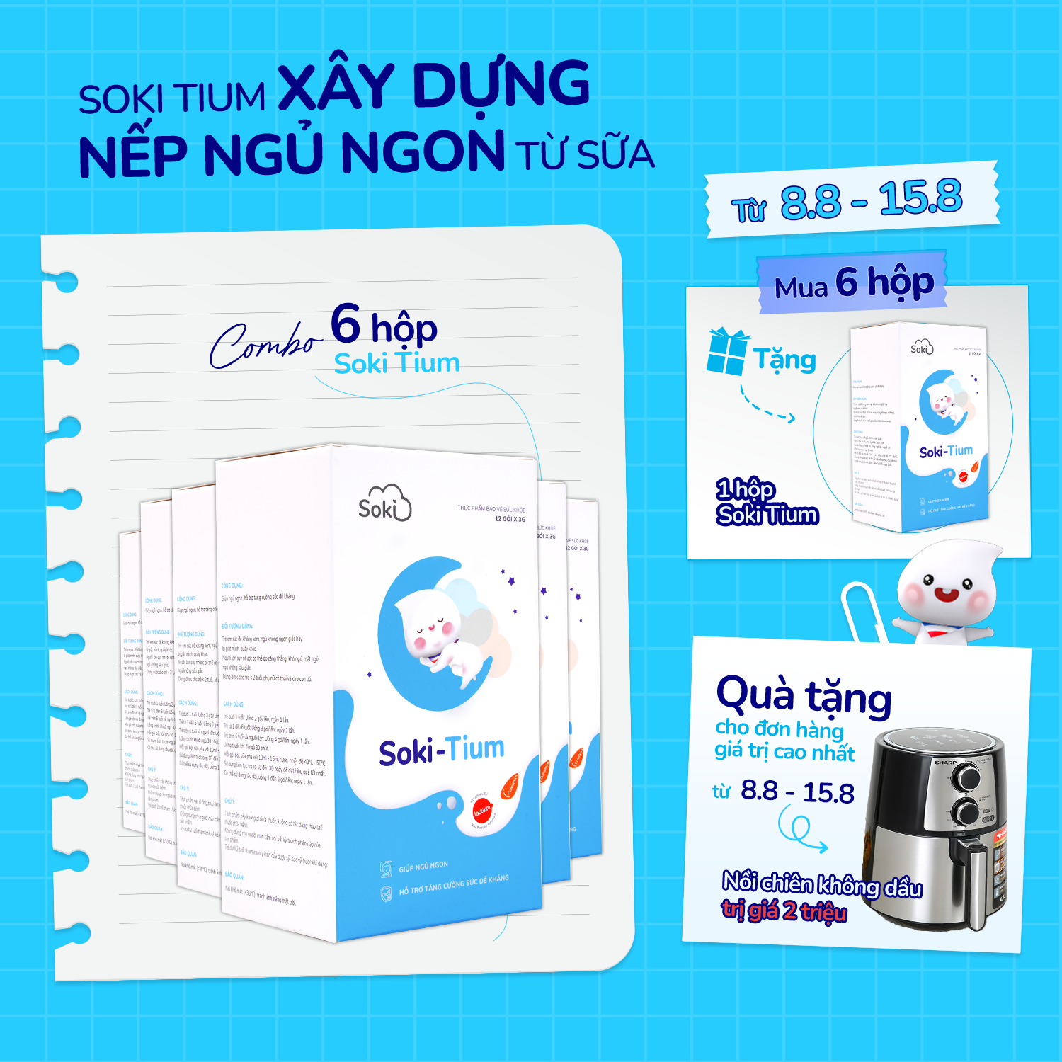 COMBO 6 HỘP SOKI TIUM GIÚP BÉ NGỦ NGON SÂU GIẤC HƠN DÀNH CHO BÉ 1 TUỔI ...