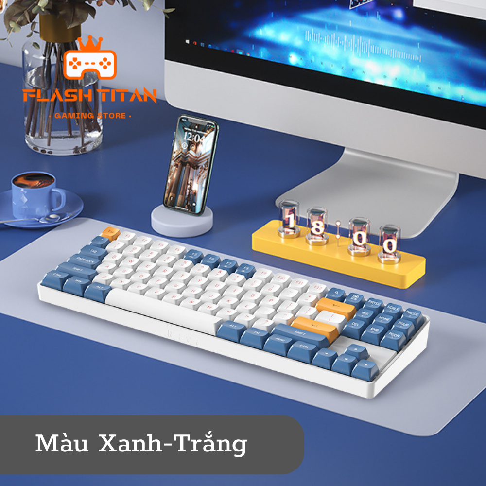 Bàn Phím Cơ Không Dây AIGO A87 Có Hotswap - Sử dụng Yellow Switch đã được LUBE sẵn - 2 Mode kết ...