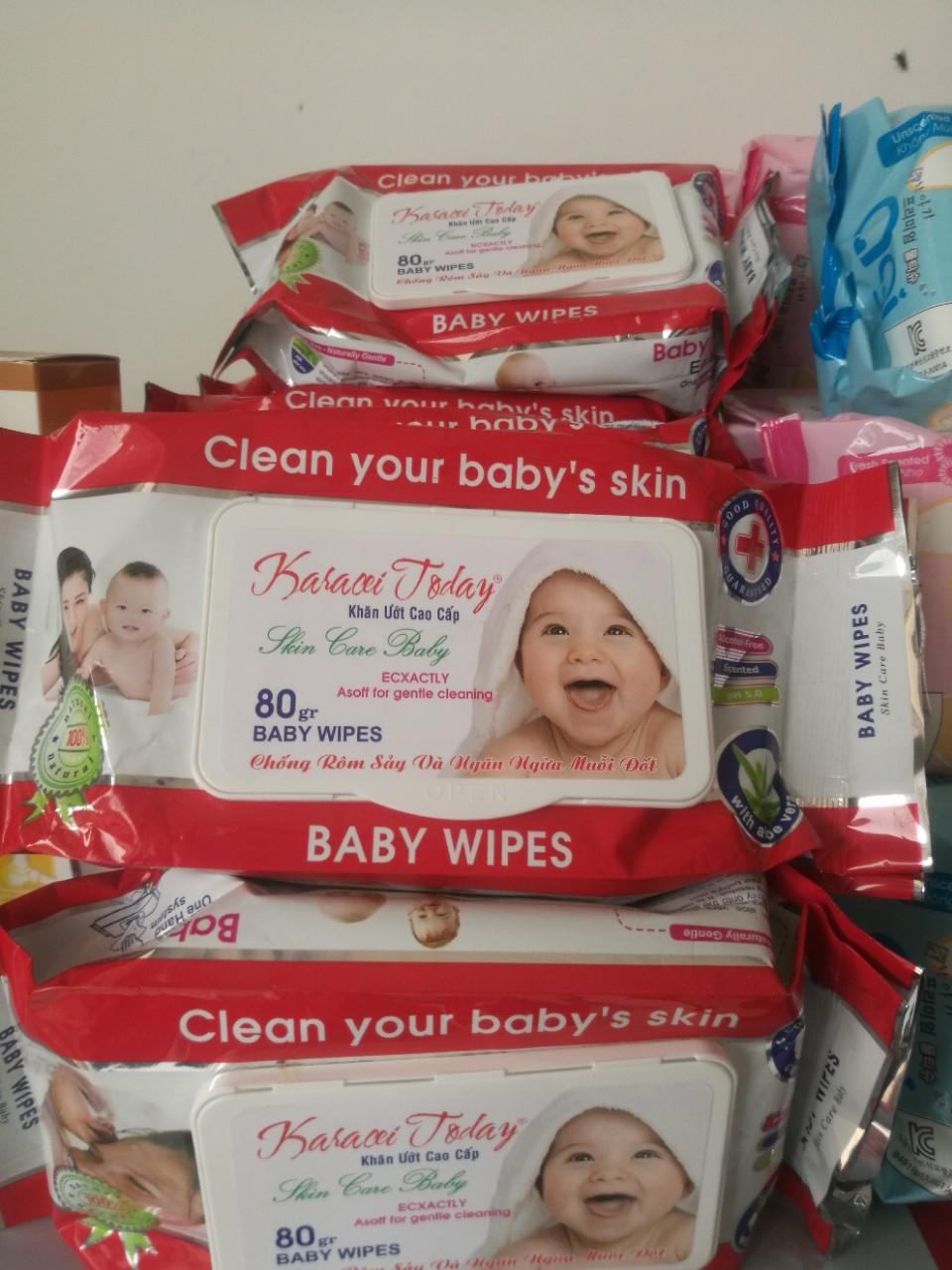 COMBO 15 GÓI KHĂN ƯỚT CAO CẤP BABY WIPES APOLLO 80gr - MixASale