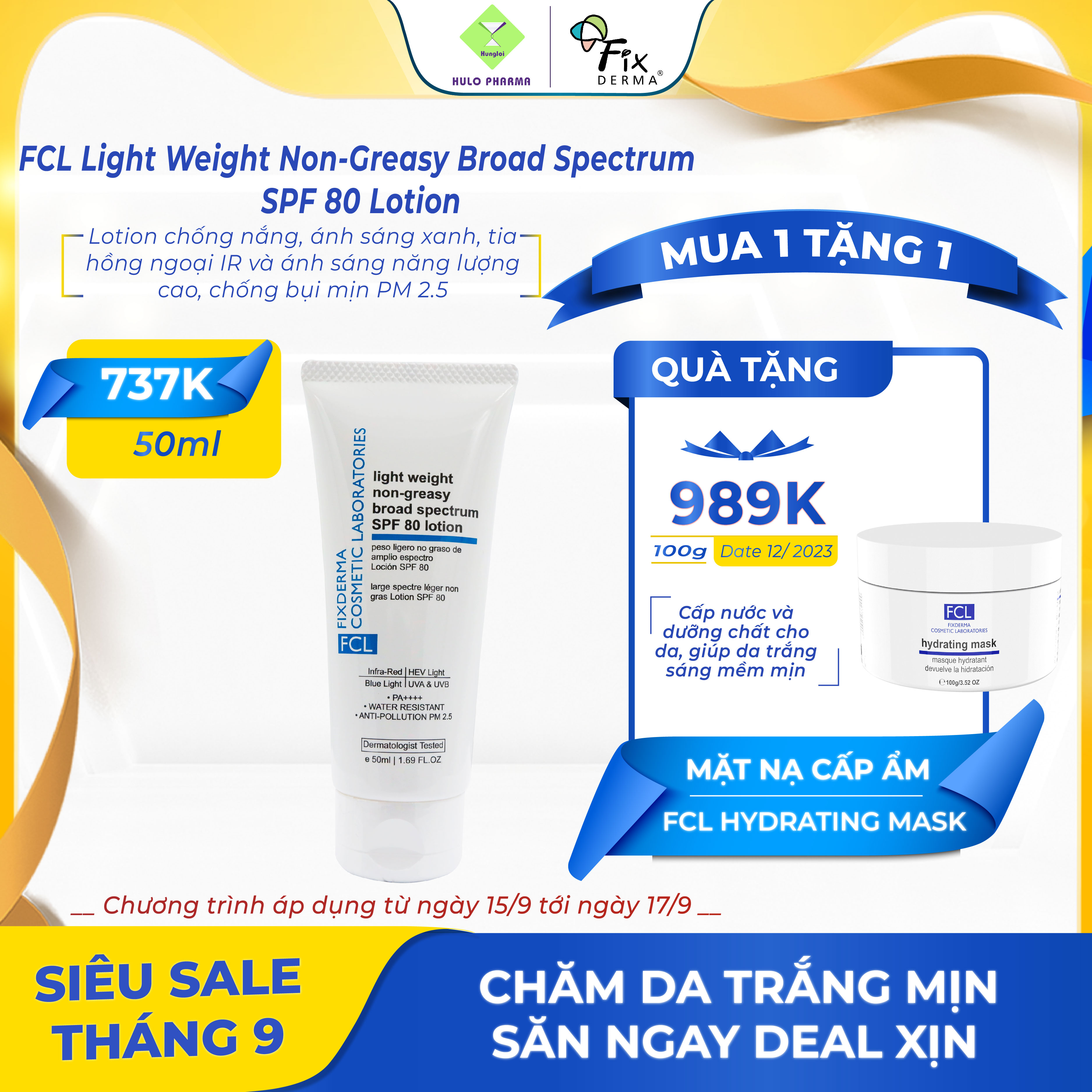 Kem Chống Nắng Phổ Rộng, Chống Ánh Sáng Xanh FCL Light Weight Non ...