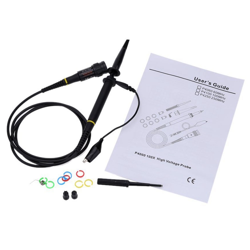 P4100 High Voltage Oscilloscope Probe 2KV 100: 1 100 MHz alligator clip ...