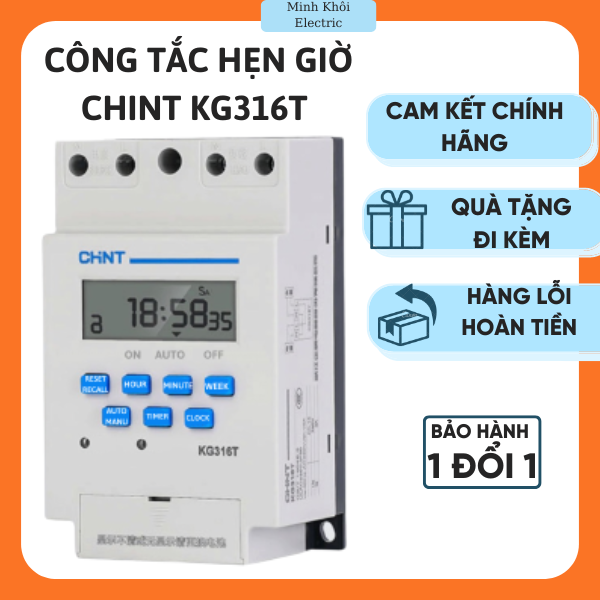 Bộ hẹn giờ thông minh, công tắc hẹn giờ KG316T Chint, timer hẹn giờ ...