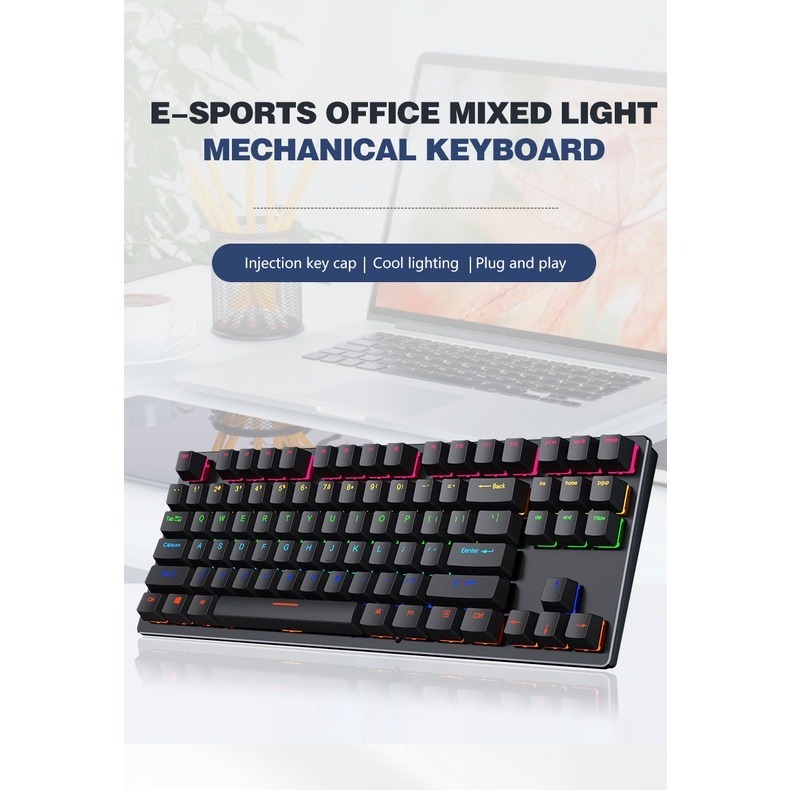 Bàn phím cơ Gaming Leaven K550 V4 Blue Switch TKL 87 phím LED Rainbow ...
