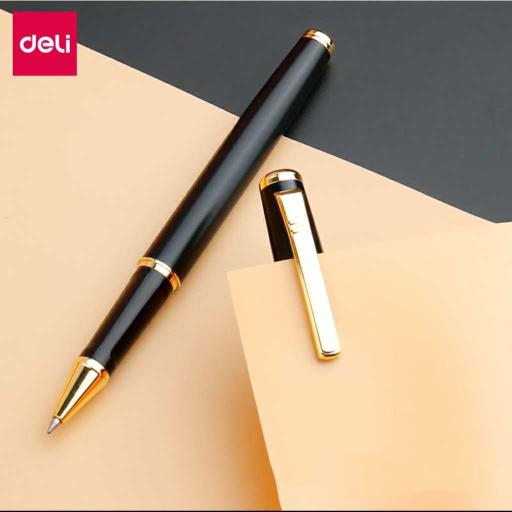 Bút ký cao cấp Deli - ngòi 0.7mm - bút gel mực xanh thân kim loại sang ...