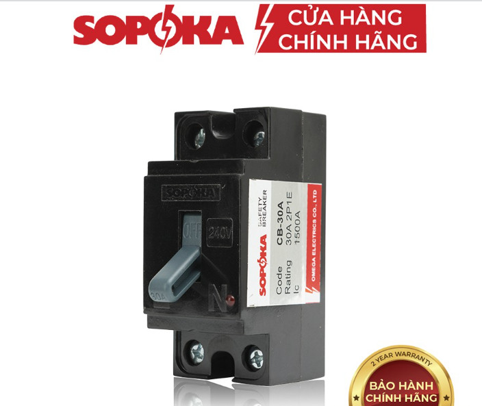 Atomat tự động Sopoka HCB, aptomat đạt tiêu chuẩn Châu Âu 10A, 20A, 30A ...