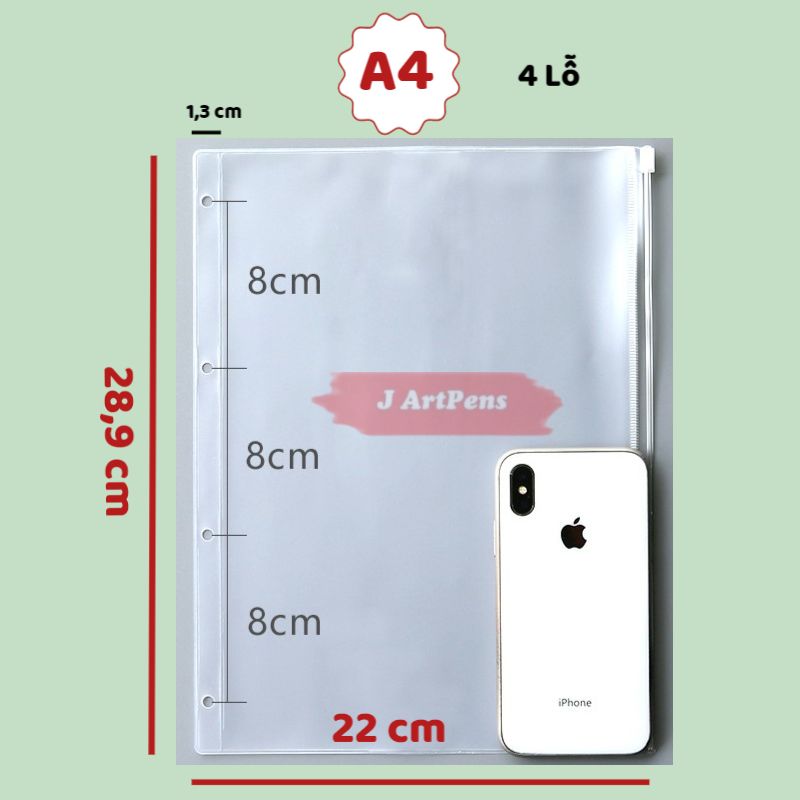 Túi PVC Phụ Kiện Bìa Sổ Còng Túi Zip Gắn Sổ Còng A6 6 Lỗ A5 6 20 Lỗ B5 ...