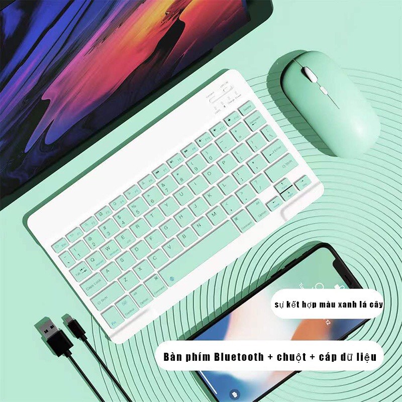 Set bàn phím không dây Bluetooth và chuột hoạt động yên tĩnh cho IOS ...