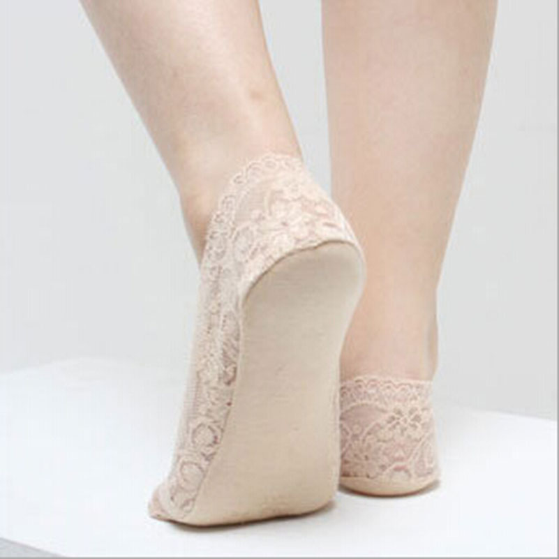 Variety Women Cotton Lace Antiskid Invisible Liner No Show Peds Low Cut ...