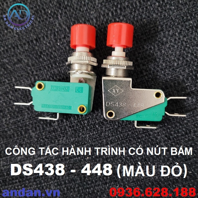 Công tắc hành trình có nút bấm DS438-448 12mm, Màu xanh, Màu đỏ. Công ...