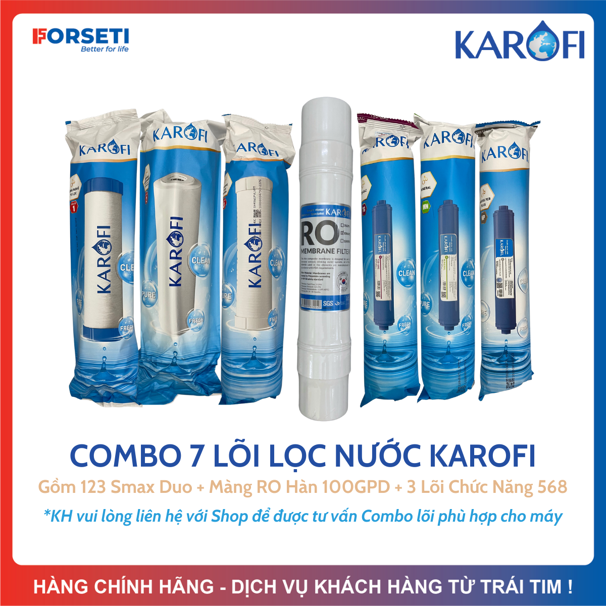 Combo 7 lõi lọc nước Karofi chính hãng dùng cho máy lọc nước Karofi ...