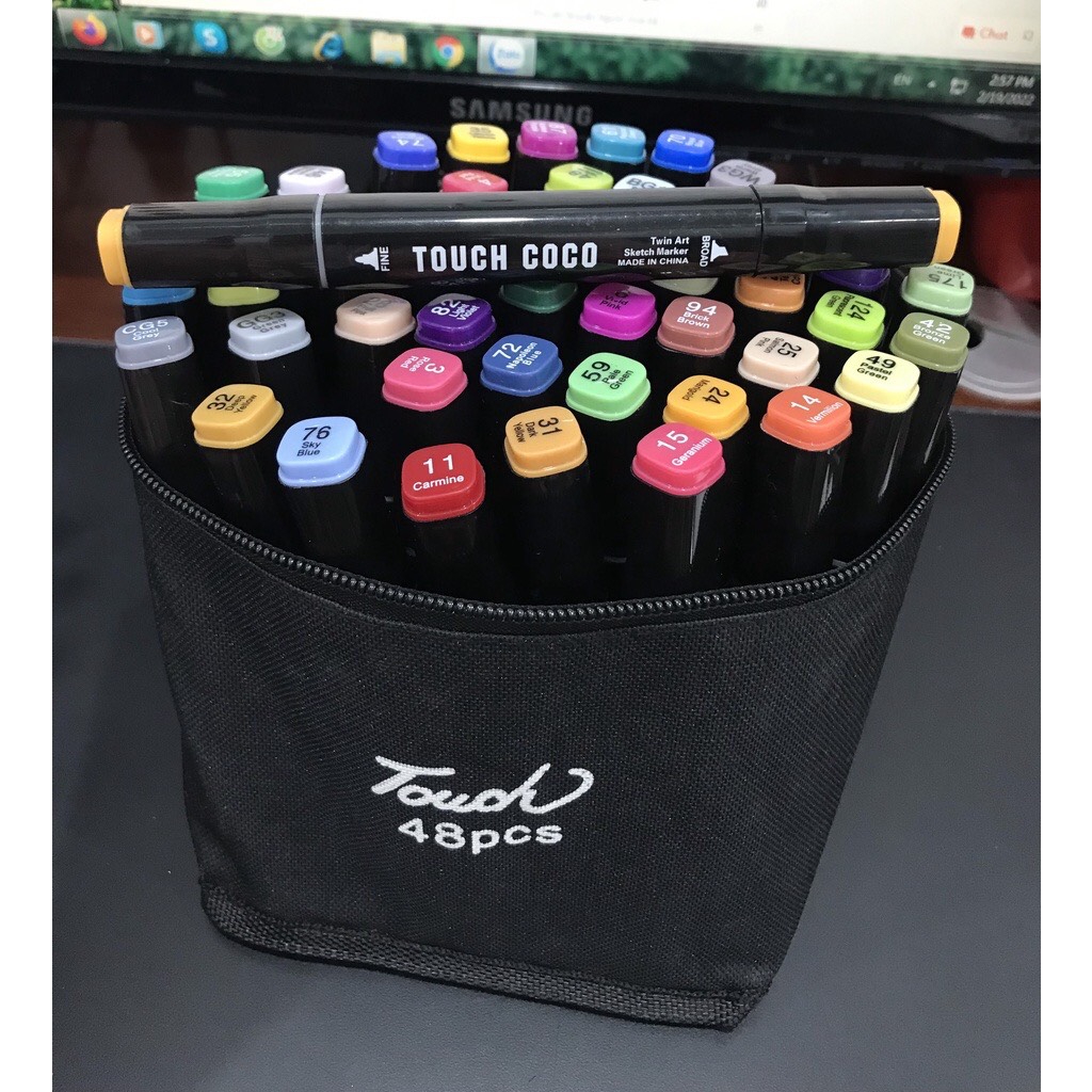 Bút màu dạ Marker Touch chuyên nghiệp kèm đế - túi vải cao cấp họa cụ ...