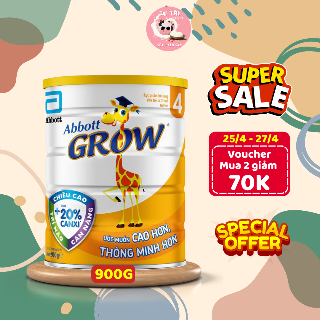 Sữa bột Abbott Grow 3 900g (G- Power) 900g tặng balo Hươu cho bé - MixASale