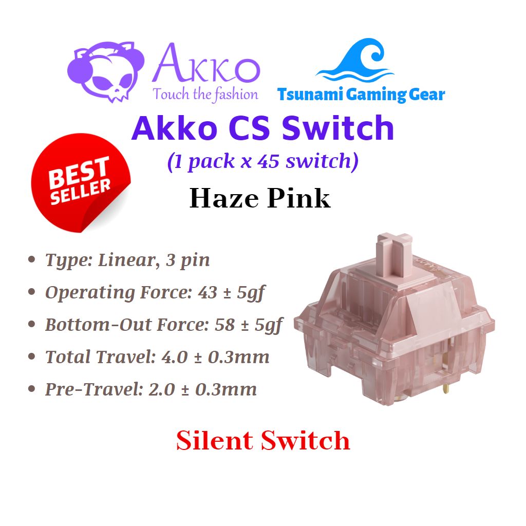 Bộ switch AKKO CS Haze Pink - Silent switch (1 pack/ 45 switch) | Lazada.vn