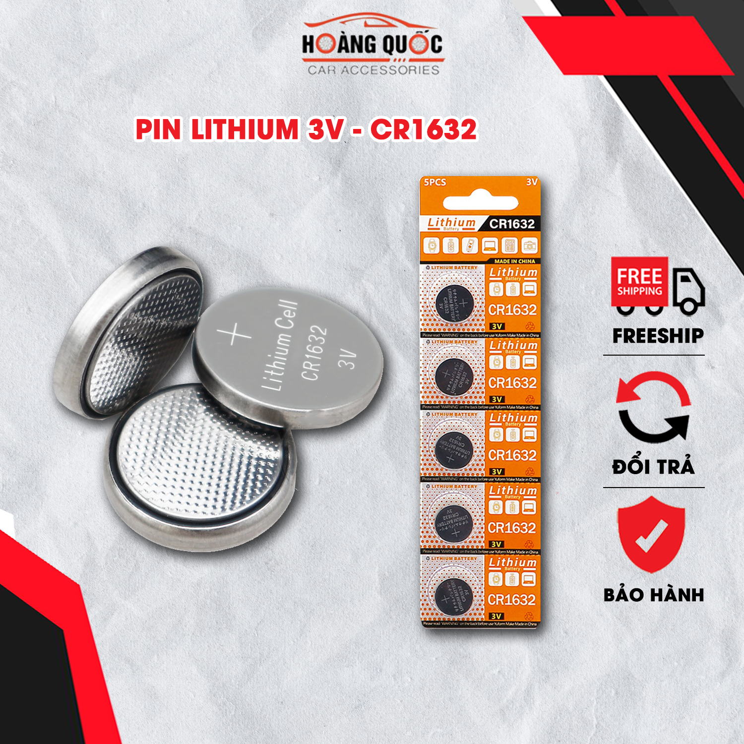 Vỉ 5 Viên Pin Cúc Áo 3V Lithium Battery CR1632 Dùng Cho Cảm Biến Áp ...