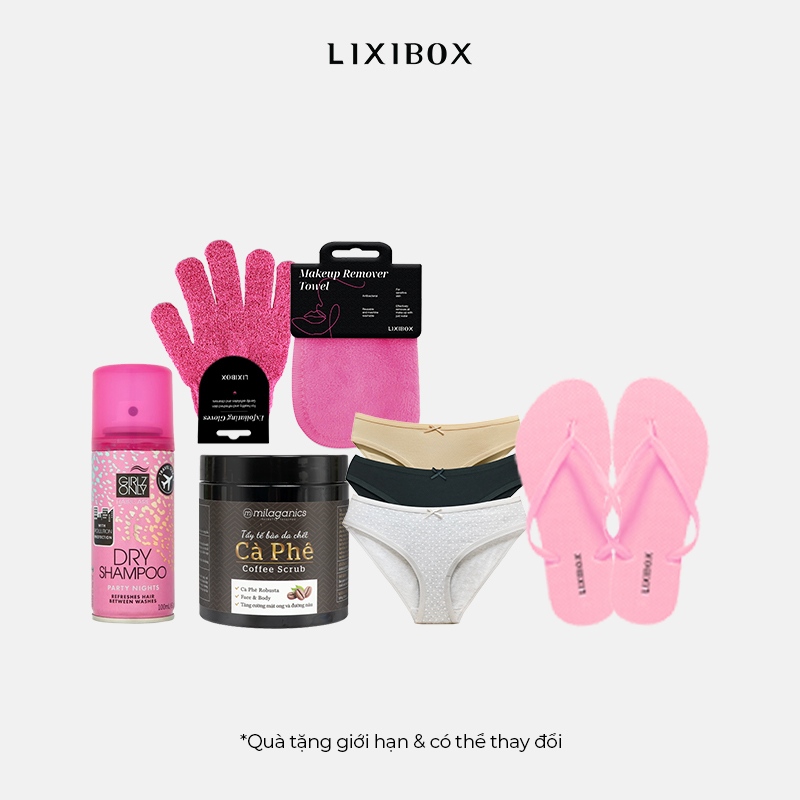 HB Gift Combo Quần Lót Dầu Gội Khô Dép Xỏ Ngón Bao Tay Tẩy Tế Bào Chết ...