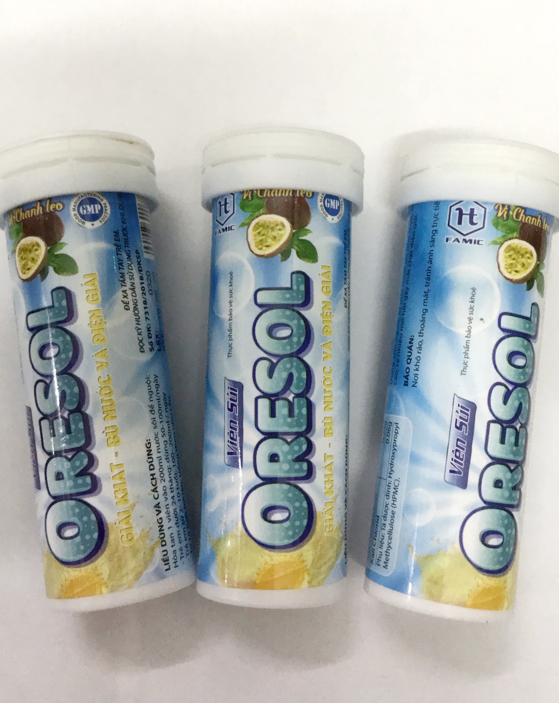 Viên sủi Oresol Orezol bù điện giải vị chanh leo bổ sung nước và chất ...