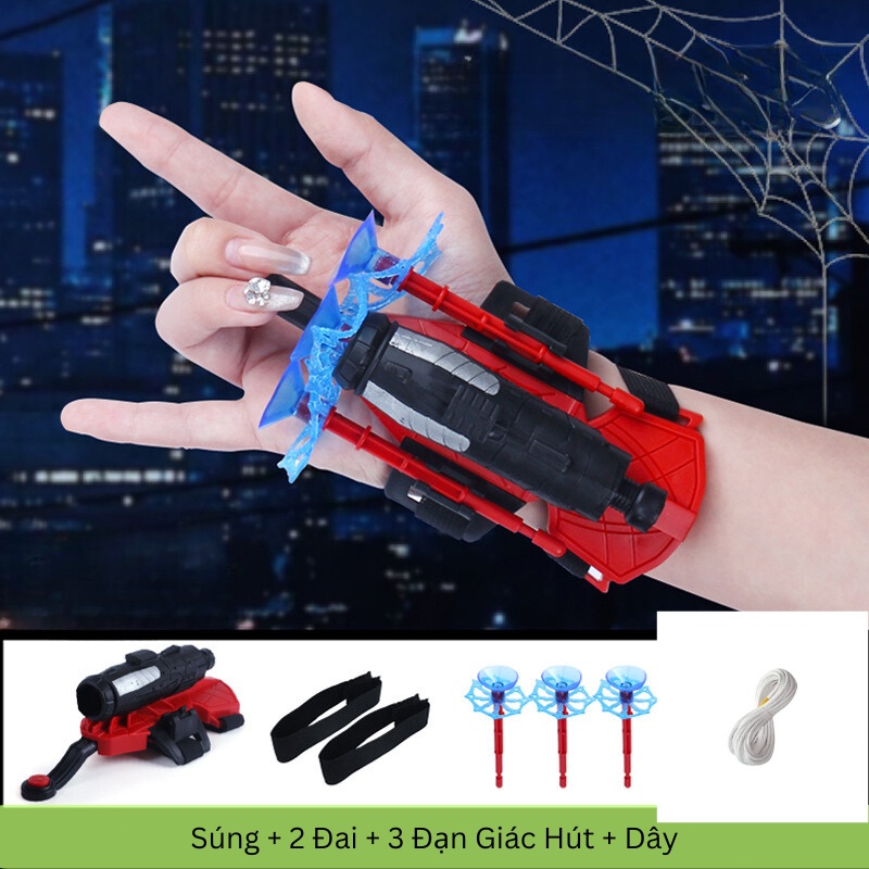 Đồ Chơi Bắn Tơ Người Nhện Có Giác Hút Dính Đồ Vật Kèm Dây Cự Ly 5m Lazadavn