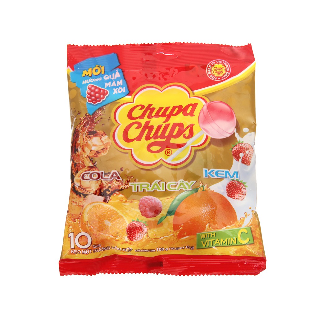 kẹo mút chupa chup hương trái cây bổ sung vitamin C - MixASale