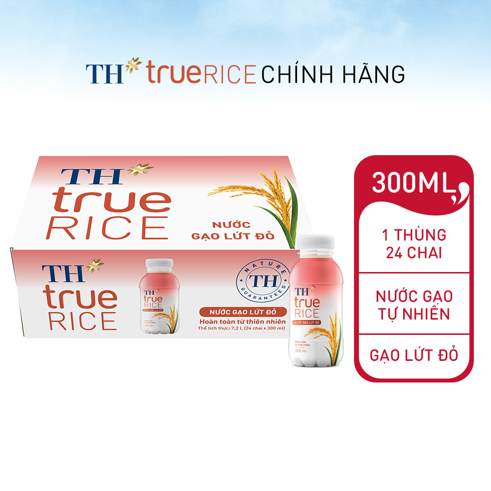 Thùng nước gạo rang th true rice 300ml x 24 chai