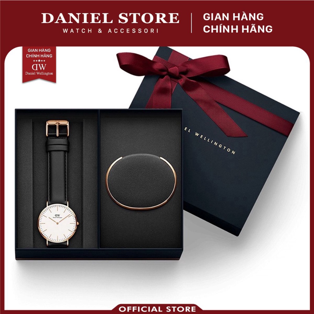 Vòng tay nam nữ DW Cuff lắc tay đôi Daniel Wellington Fullbox thời ...