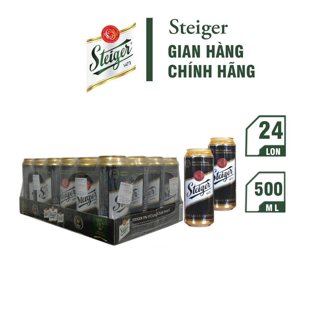 Bia đen Steiger (500ml) - Thùng 24 lon - Steiger Black - Nhập khẩu từ ...
