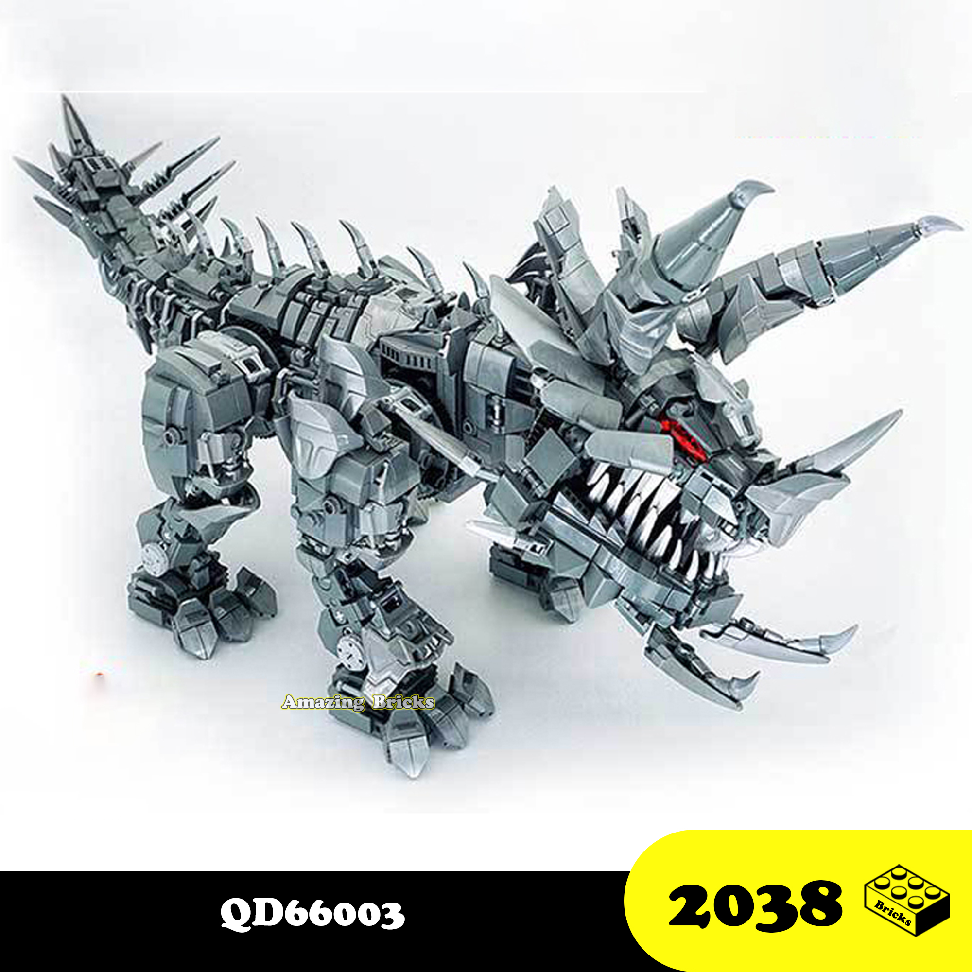 Đồ chơi Lắp ráp Mechanical Triceratops khủng long biến hình QD66003 Xếp ...