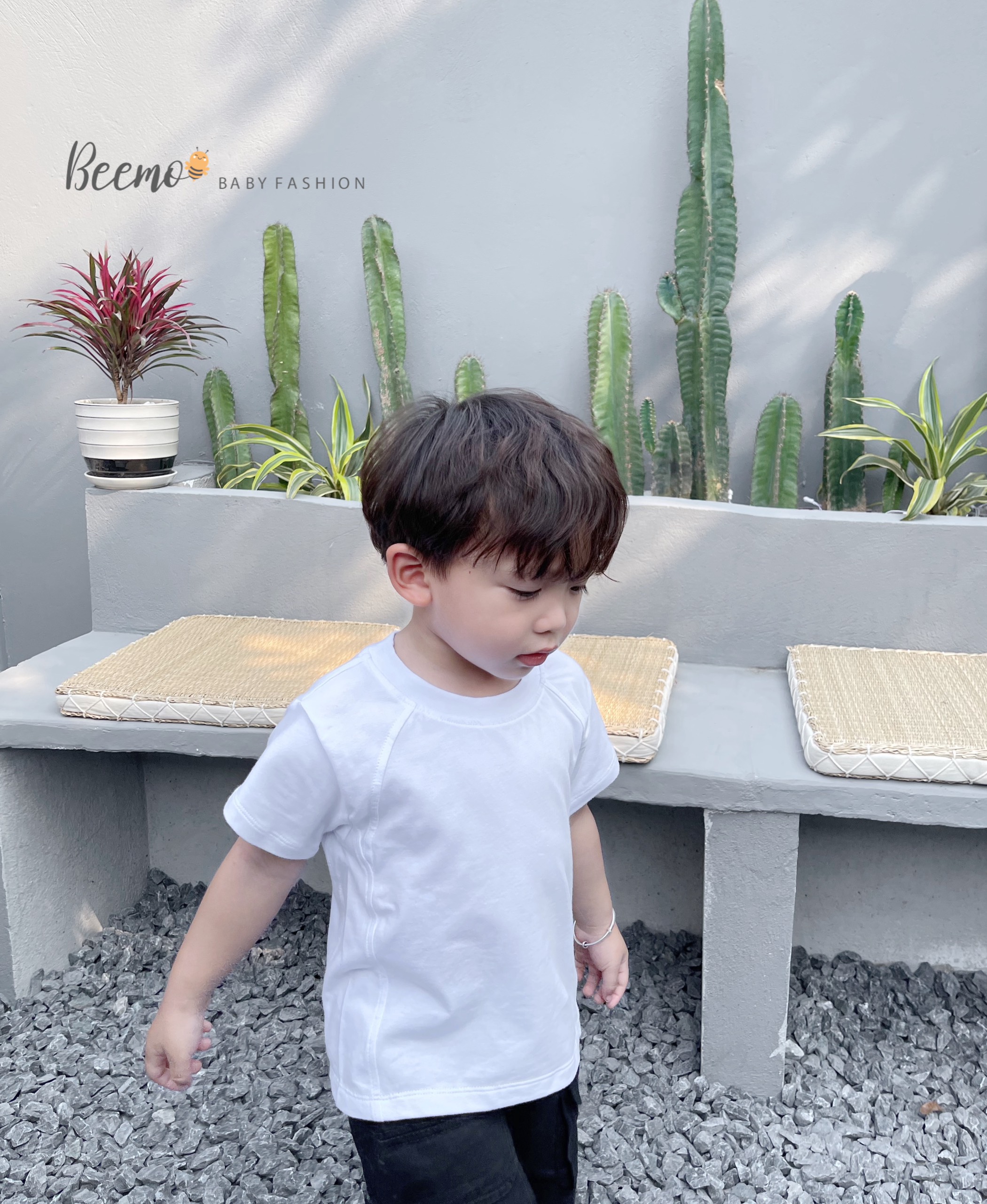 Áo phông cộc tay Beemo may đường gân nổi cá tính mặc hè chất liệu ...