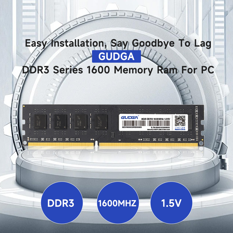 GUDGA DDR3 4GB 8GB RAM Bộ nhớ máy tính để bàn 1600 Mhz 1.5V 240 Pin Máy ...