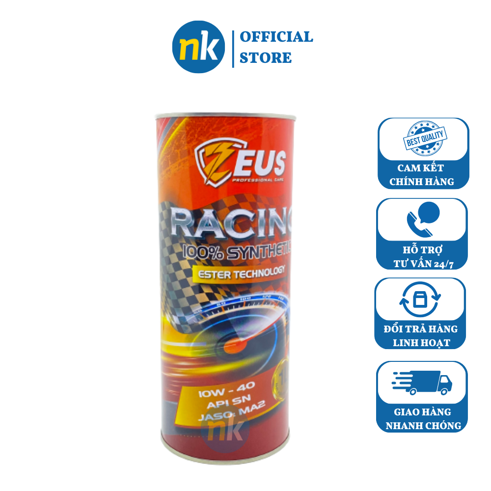 Nhớt Zeus Racing 10w40 Ester MA2 Full Tổng Hợp Sử Dụng 2000 - 2500km ...