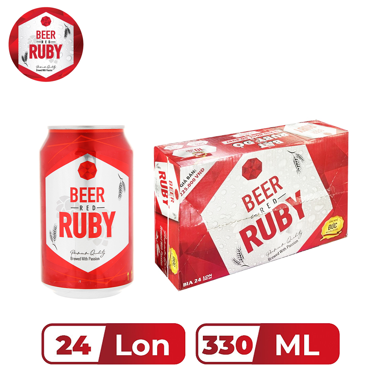 THÙNG 24 LON BIA RED RUBY 330ML | Lazada.vn