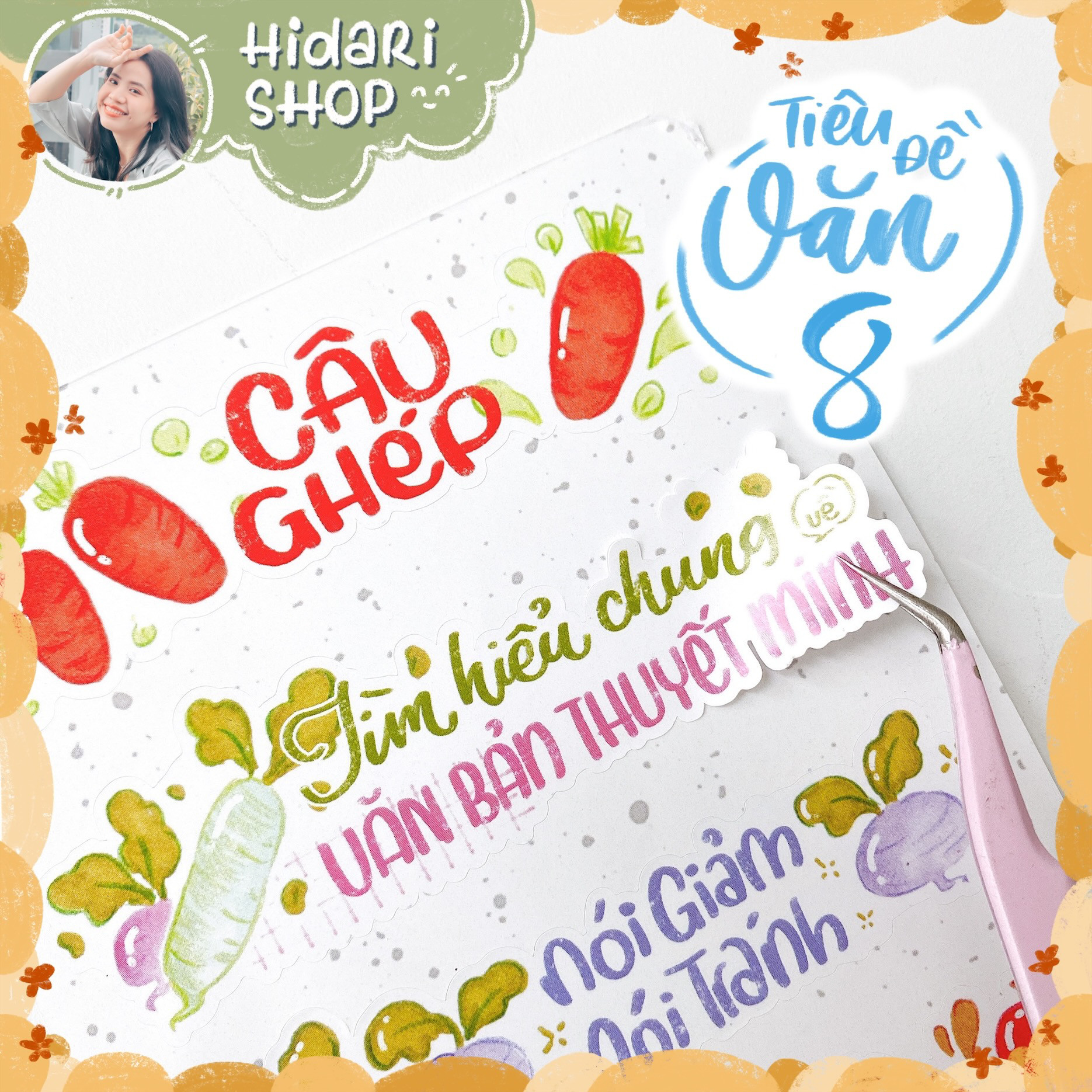 Sticker Tựa Bài Văn Học 8 - Sticker Ham Học - Hidari | Lazada.vn