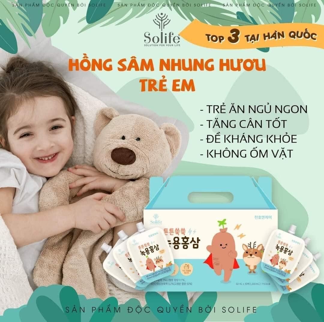 Hồng sâm baby Solife Hàn Quốc cho bé, nước hồng sâm nhung hươu cho trẻ ...