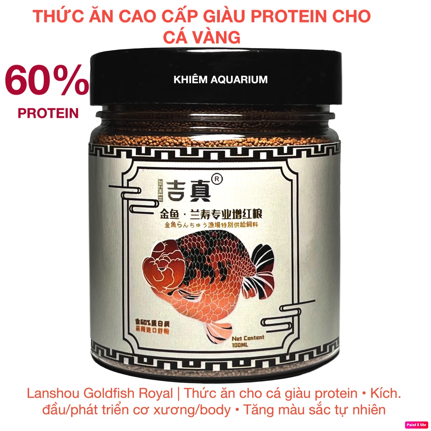Thức ăn cá vàng ranchu JIZHEN/BESSN LIONHEAD 60% ĐẠM, Cám hỗ trợ tăng ...