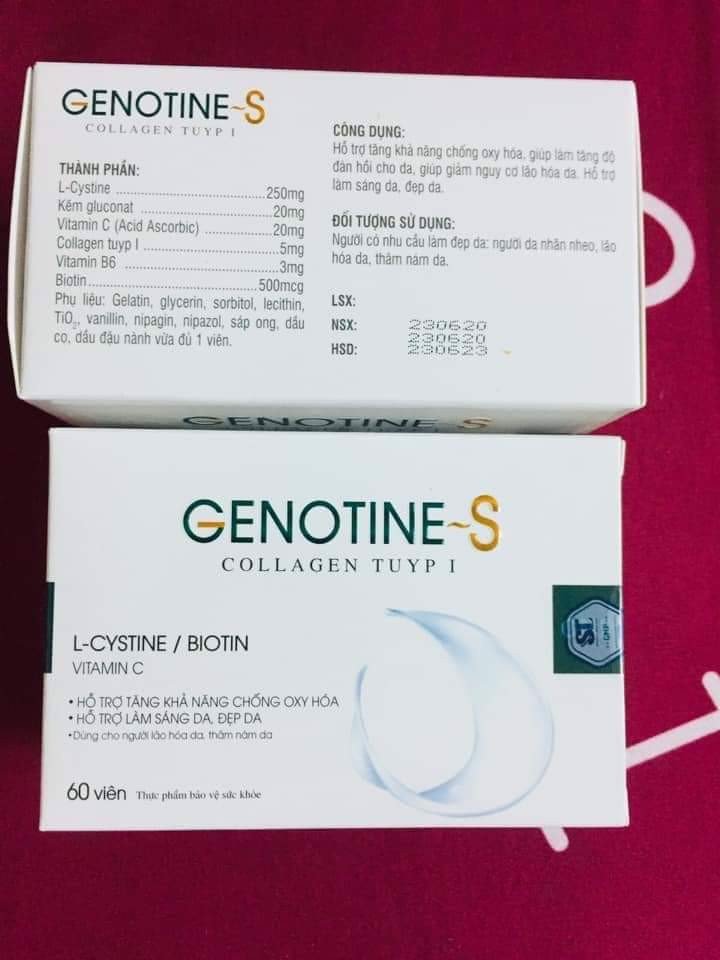 (CHÍNH HÃNG) Viên Uống Genotine S Đẹp Da Bổ Sung Collagen Lcystin Sáng ...