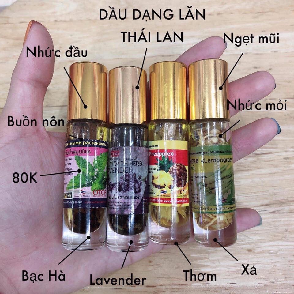 (Lố 12 Chai) Dầu Lăn Thảo Dược Banna OTOP Oil Balm With Herb 10ml Sả ...