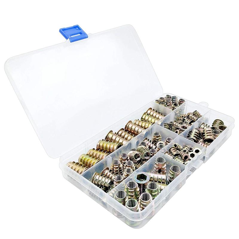 120 Piece Metric Thread Insert Nut Type Tool Kit For Wood Furniture ...