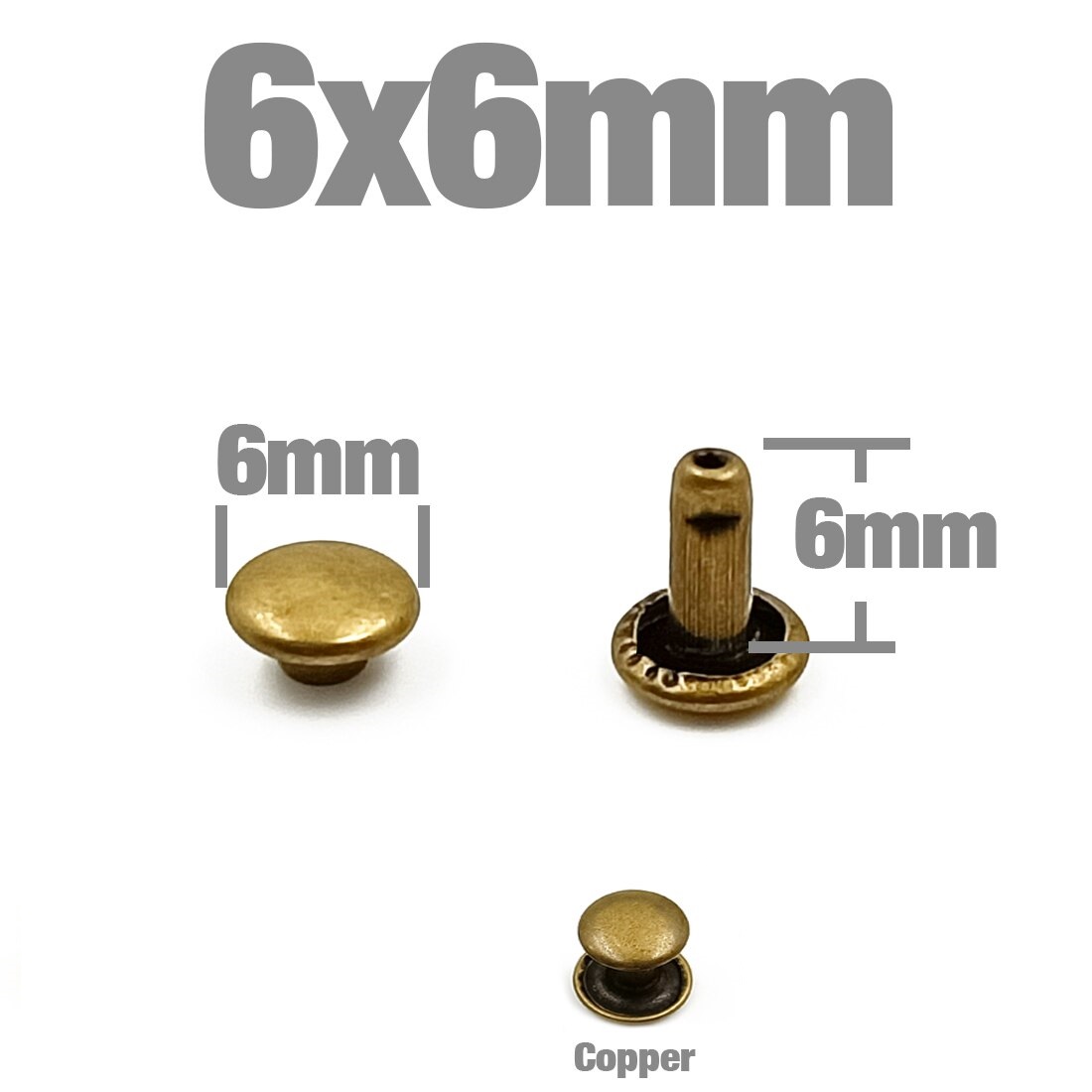 Nút tán rivet (đinh tán) 2 mặt Bằng Thau không gỉ Màu vàng, màu đồng ...