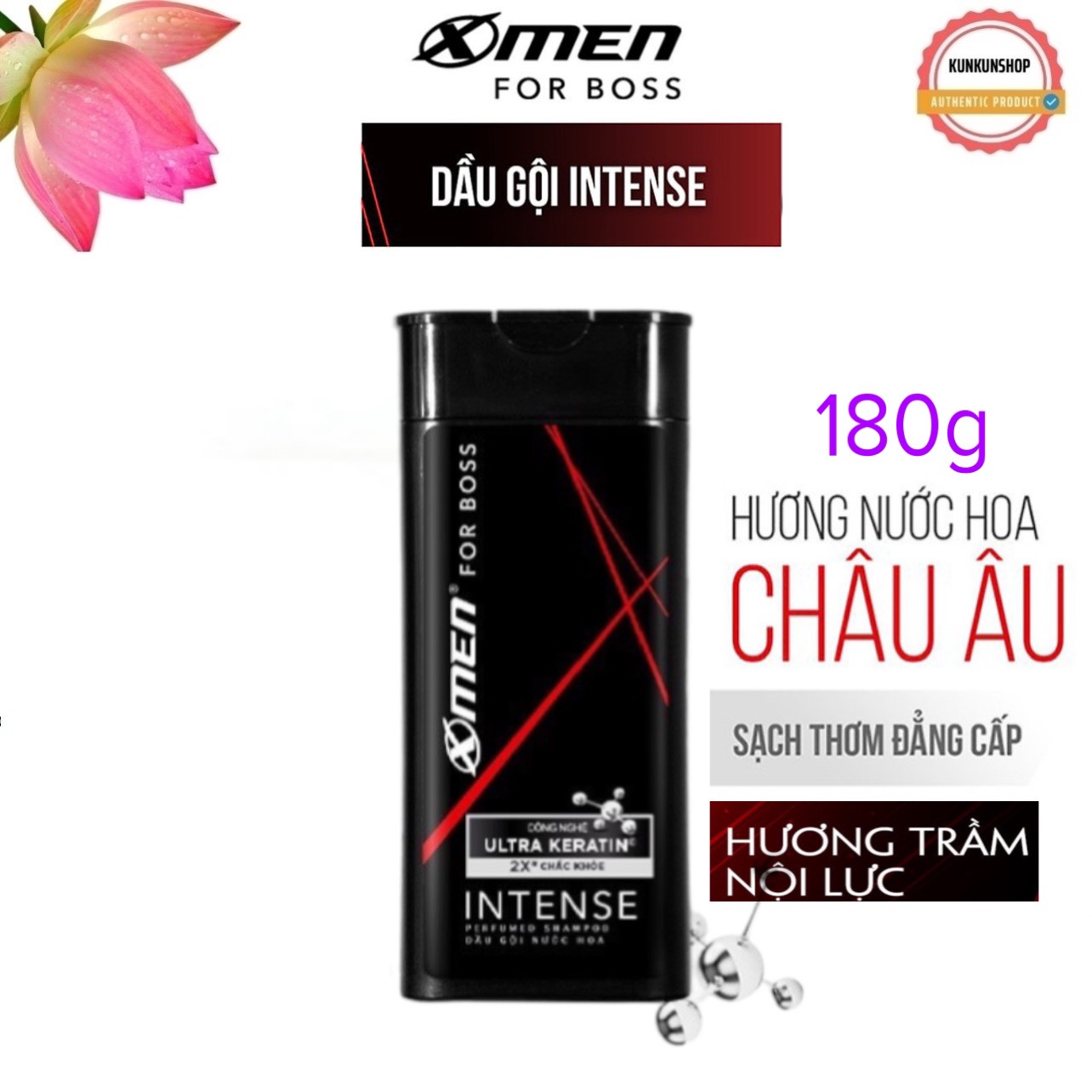 Dầu gội nam XMEN For Boss Intense 180g 380g650g hương nước hoa tinh tế ...