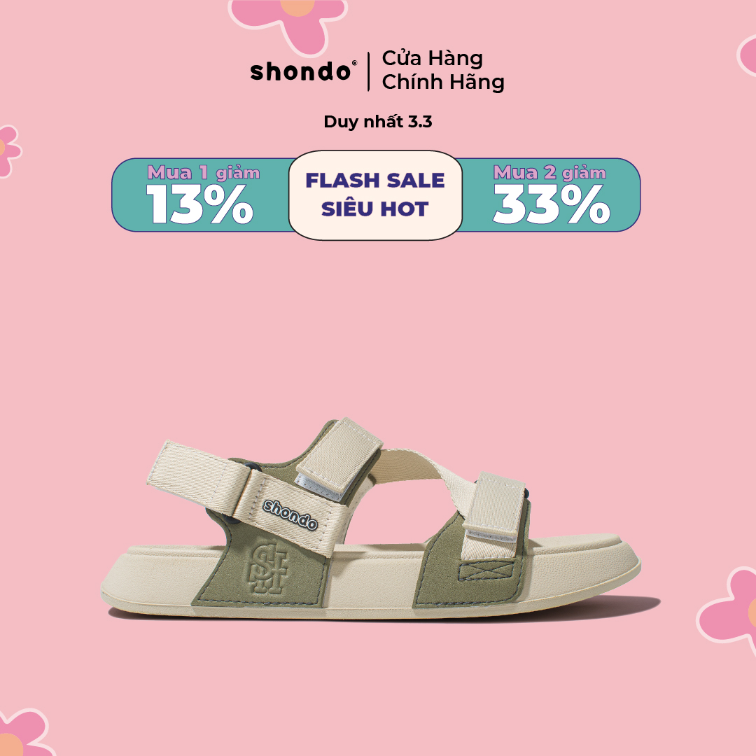 Giày Sandal SHONDO nam nữ F7 track MONOGRAM vẽ tay đen F7T1019 Shondo ...