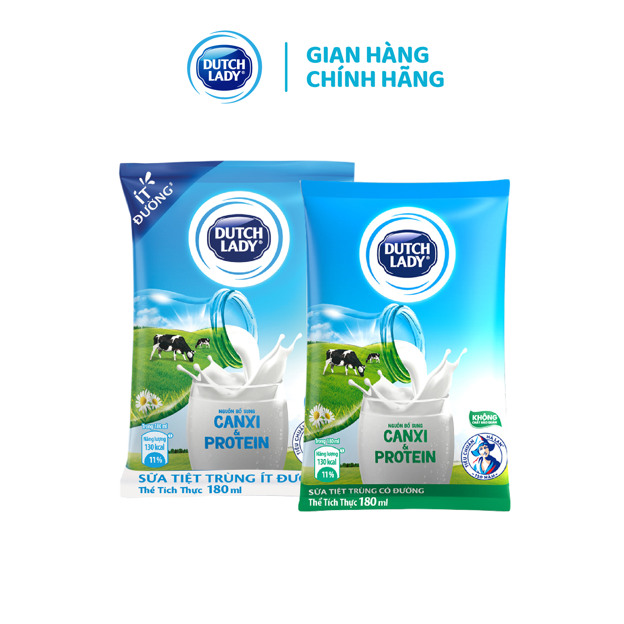 Thùng 24 Bịch Sữa Tươi Tiệt Trùng Ít Đường Dutch Lady Canxi Protein ...