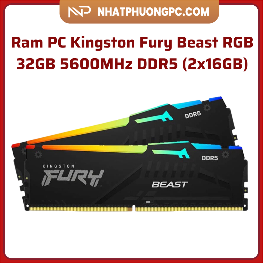 Ram Kingston Fury Beast RGB 16GB 32GB 64GB DDR5 5600MHz - MixASale