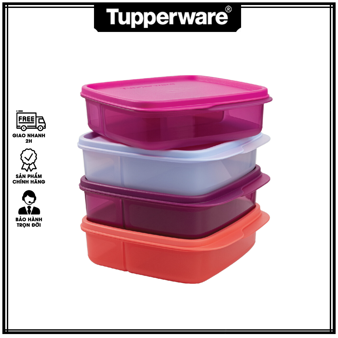 Set 2 Hộp Trữ Mát Tupperware Ventsmart 4.4L 1.8L cao - MixASale