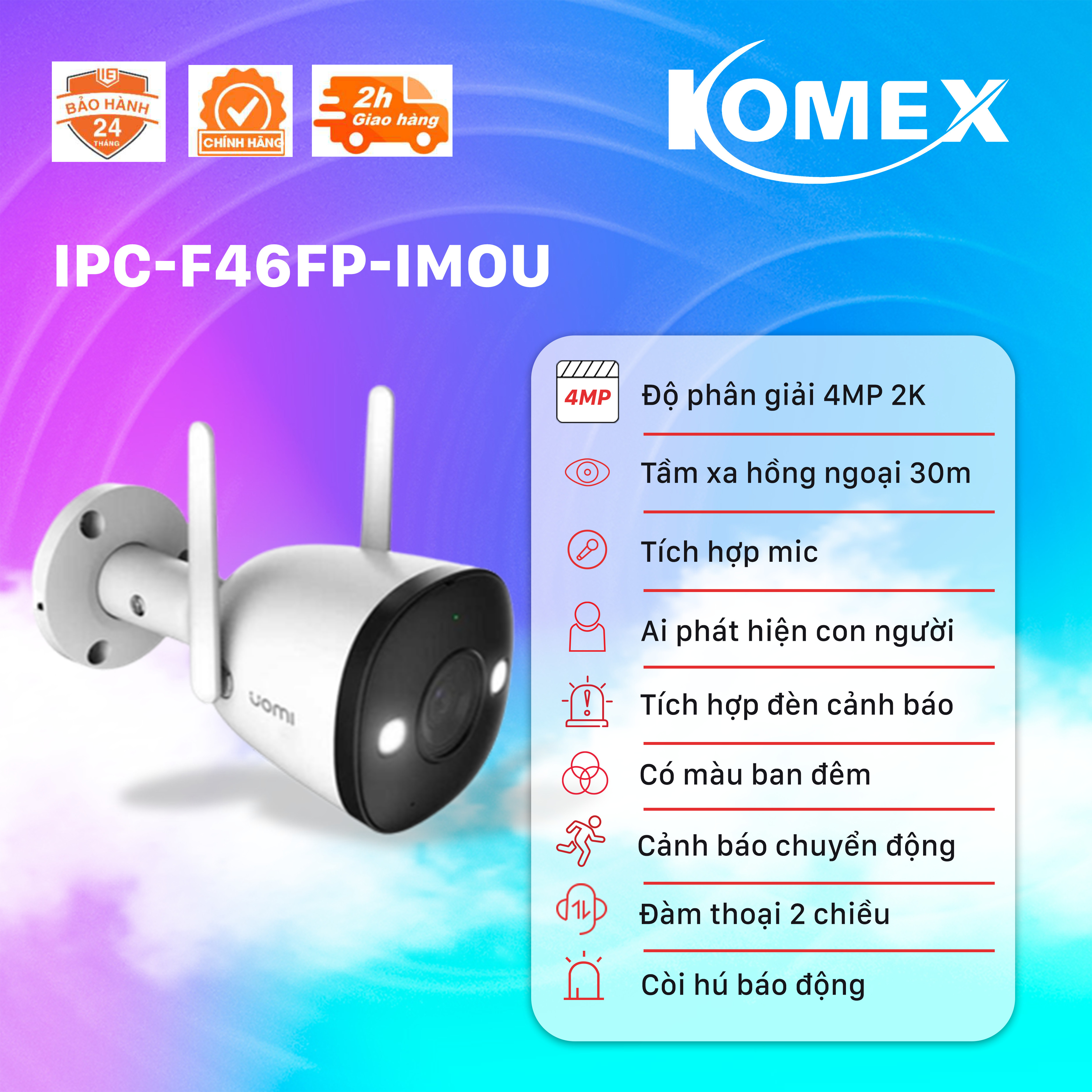 Camera An Ninh Wifi IMOU IPC-F42FEP Tích Hợp Đèn Spotlight Còi Báo Động ...
