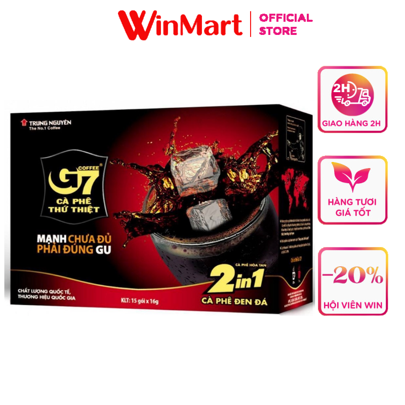 [Siêu thị WinMart] - Cà phê tan đen đá 2in1 G7 hộp 240g | Lazada.vn
