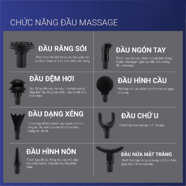 Máy Mát Xa Gun Cầm Tay Trị Liệu Xung Điện 8 Đầu HB-003 32 Chế Độ Rung ...