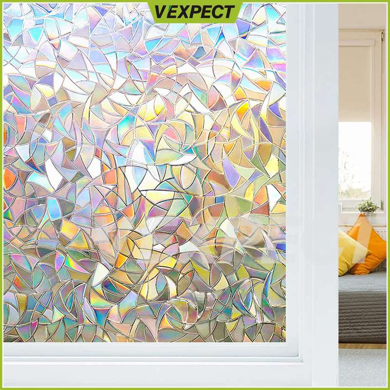 Window Film Sticker 3D Rainbow Window Sticker Removable Non-Adhesive ...