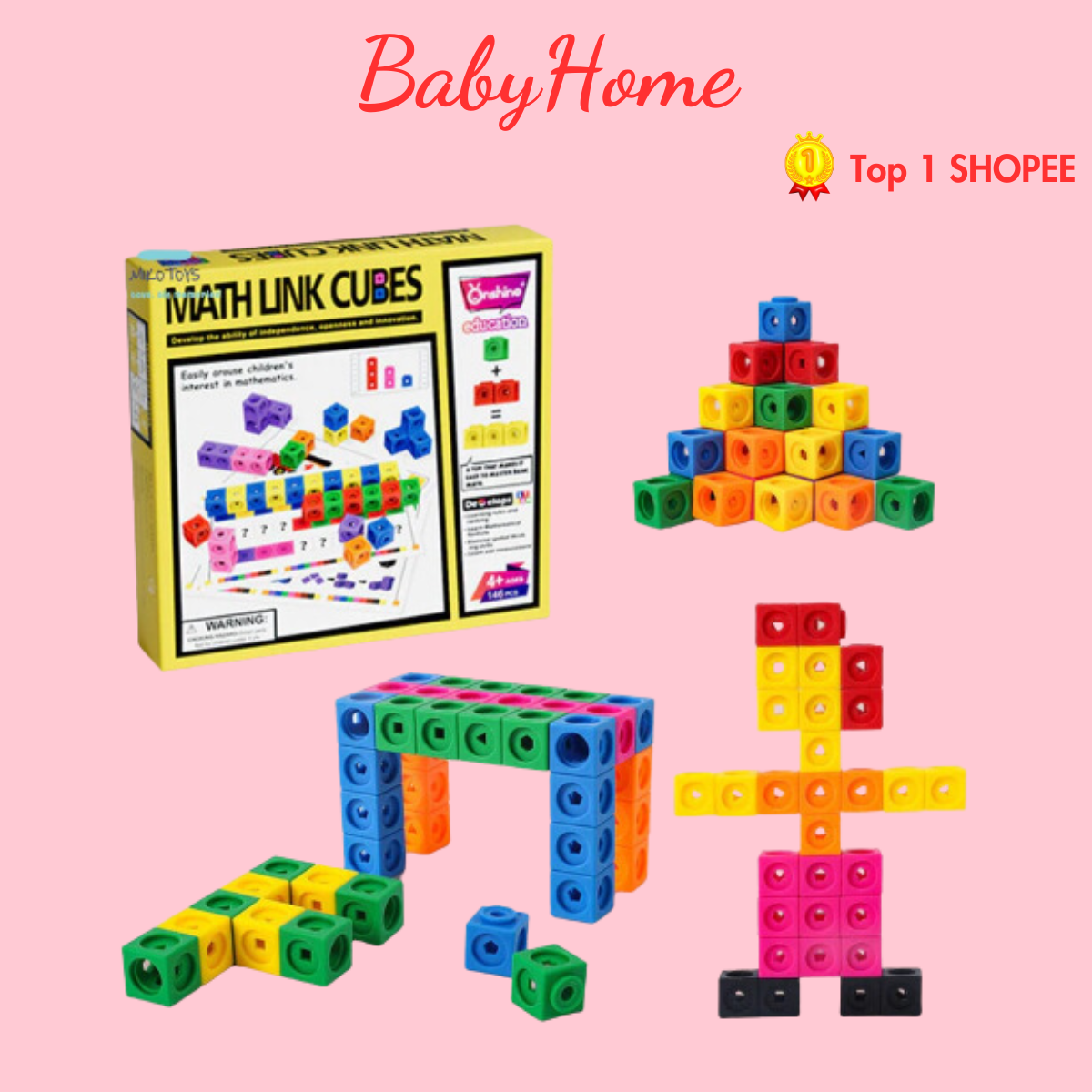 Đồ Chơi Toán Học Mathlink Cubes ONSHINE 144 pcs Number Block 100 khối ...