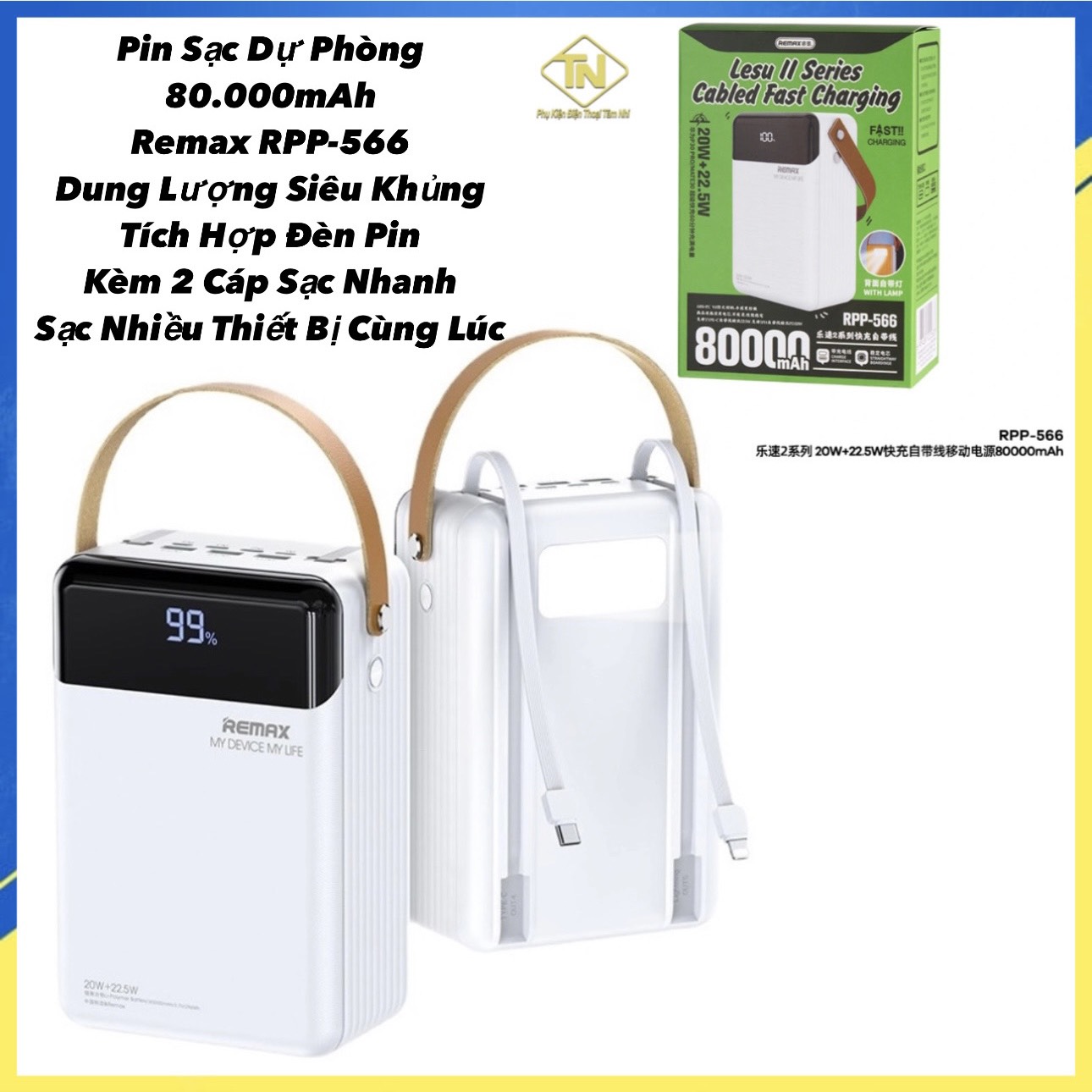 Pin sạc dự phòng Remax RPP 502 10000mah sạc nhanh 18W PD 20W có led báo dung lượng thiết kế mỏng ...
