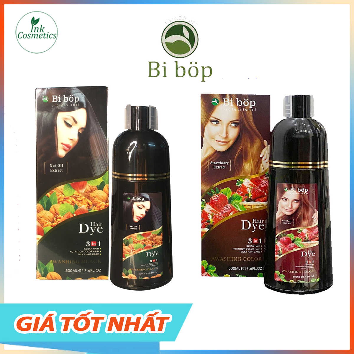 Dầu Gội Phủ Bạc Màu Đen - Màu Nâu BiBop Collagen Nhật Bản (500ml) Dầu ...